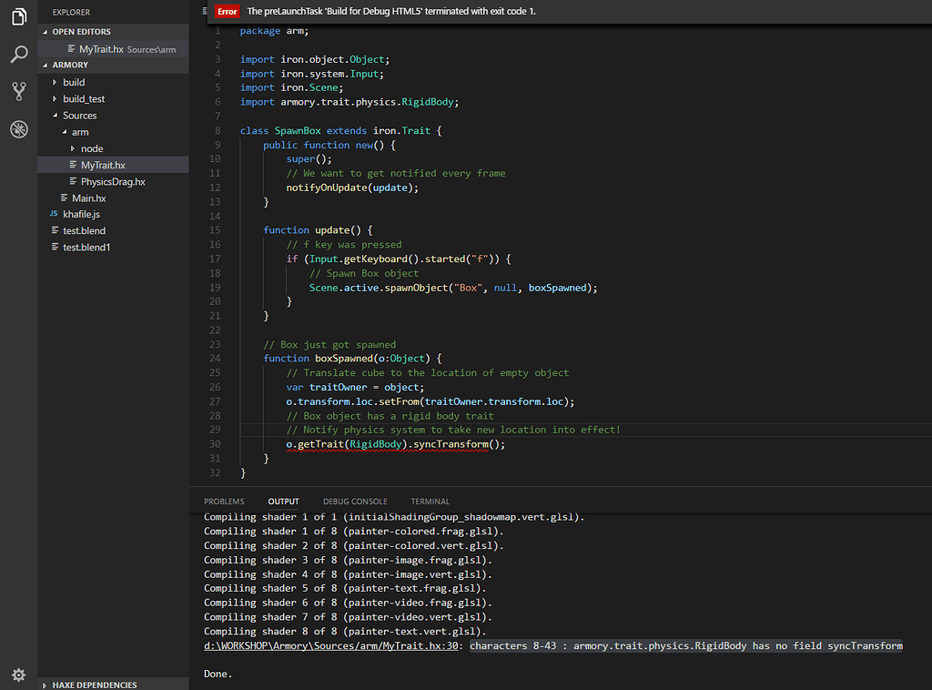Playground tutorial error - General - Armory 3D