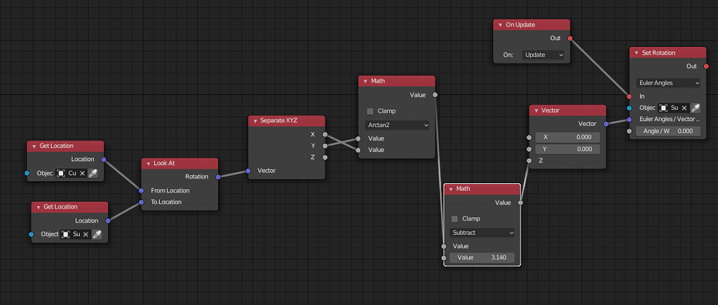 Simple Look at along Z axis - Logic Nodes - Armory 3D