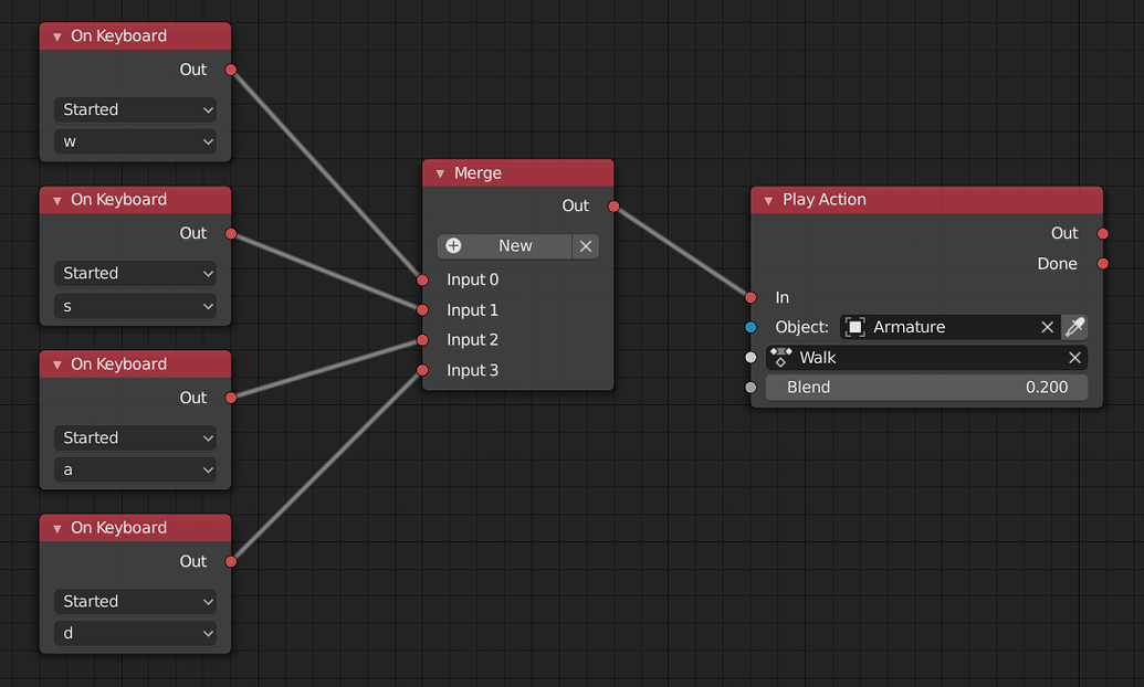 WASD Control - Logic Nodes - Armory 3D